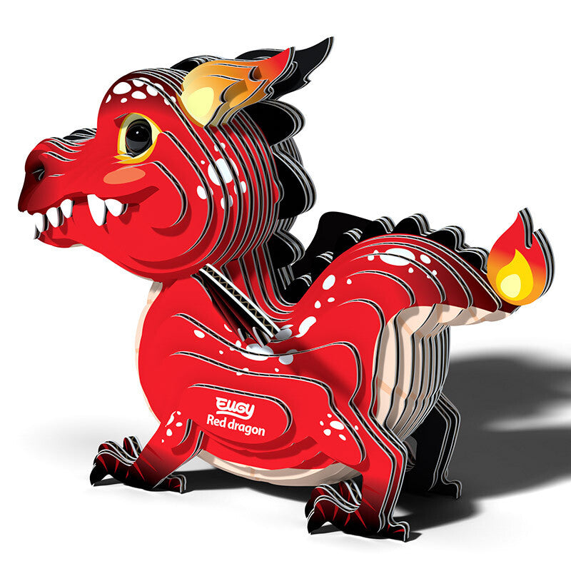 PUZZLE 3D EUGY DODOLAND - RED DRAGON 🐲 - Wood and Music
