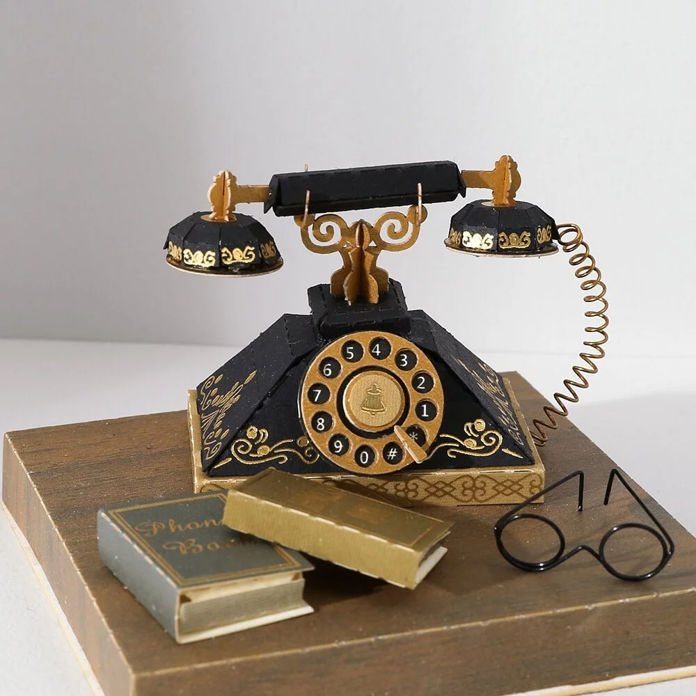 Puzzle 3D papel - PaperNthought - VINTAGE DIY KIT / ANTIQUE TELEPHONE ...